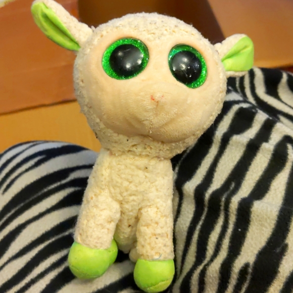 Ty Beanie | Toys | Ty Beanie Boos Lala The Lamb Big Green Glitter Eyes ...